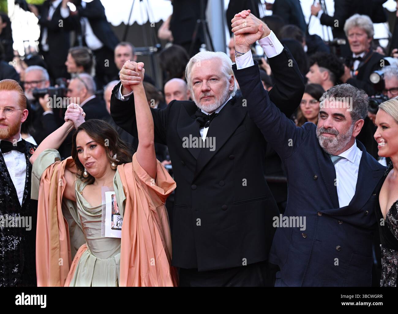 Cannes, France. May 21st, 2025. Stella Assange, Julian Assange and ...