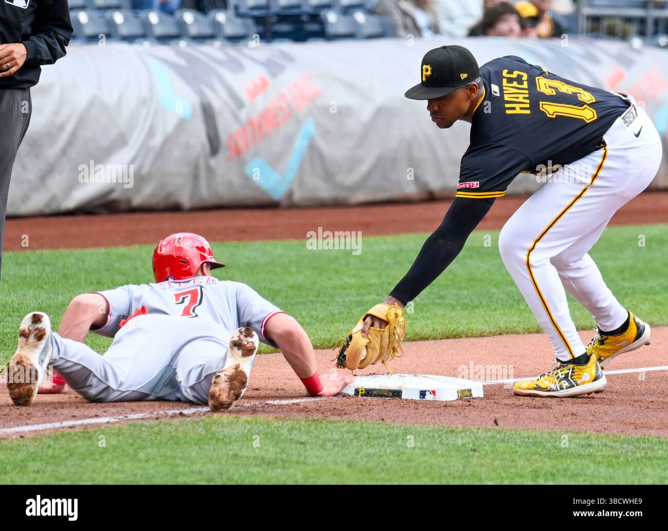 Pittsburgh, United States. 21st May, 2025. Cincinnati Reds first base ...