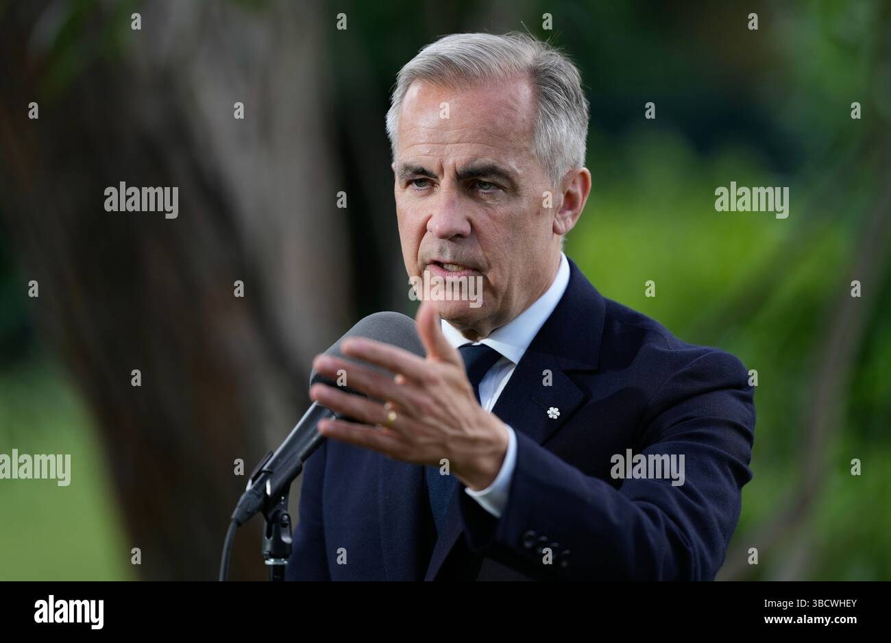 Rome, Italy. 18th May, 2025. Prime Minister Mark Carney speaks with ...