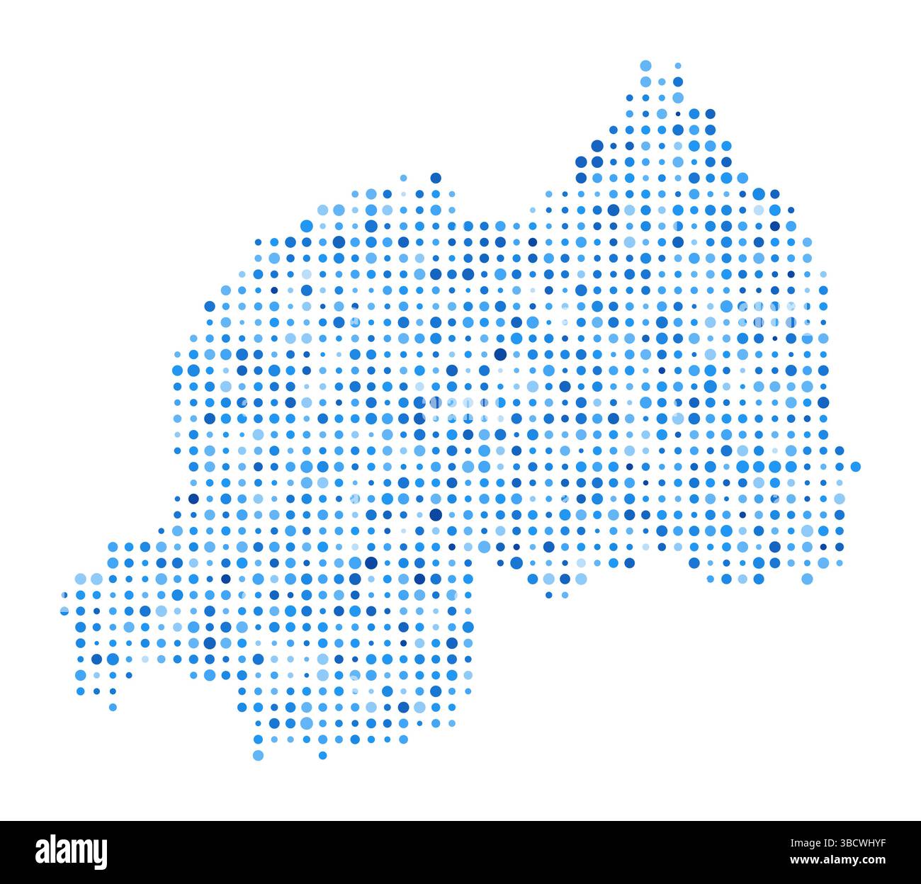 Rwanda Dot Map. Country Digital Style Shape. Rwanda vector image ...