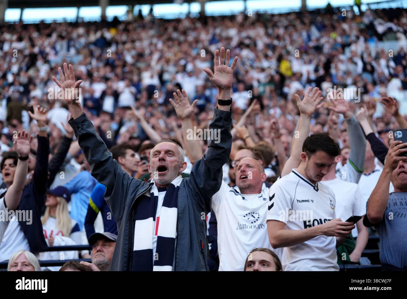 Tottenham Hotspur fans ahead of a screening of the UEFA Europa League ...