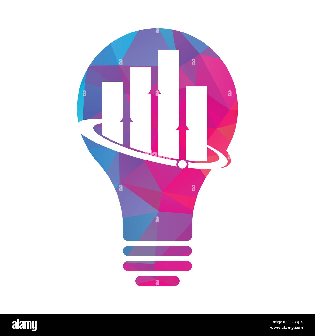 Planet Stats vector logo design template. World finance and bulb shape ...