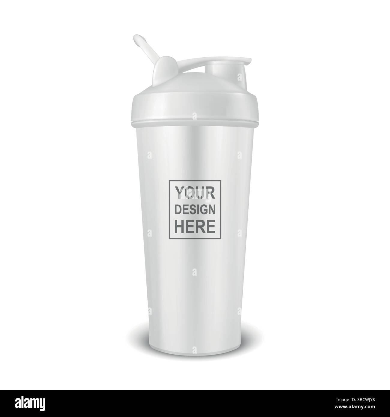 Vector 3d Realistic Shaker Bottle Mockup. Realistic Protein Shaker ...