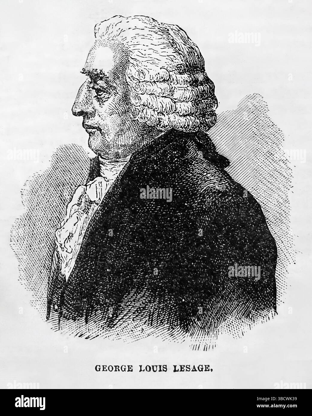 Portrait of Georges-Louis Le Sage, Genevan physicist. 19th century ...