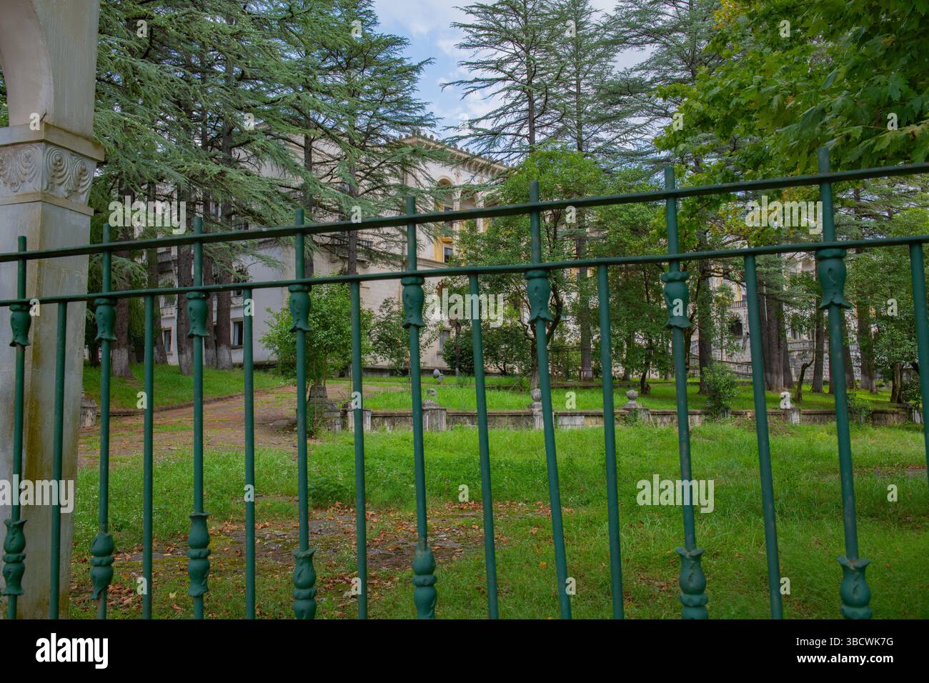 an overgrown park in an abandoned sanatorium in Georgia Stock Photo - Alamy