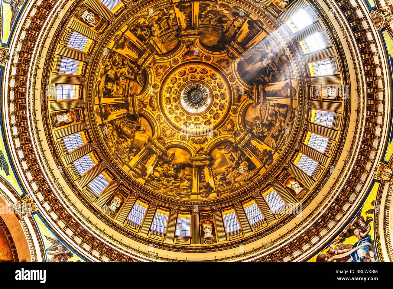 Colorful basilica, St. Paul's Cathedral Dome, London, England ...