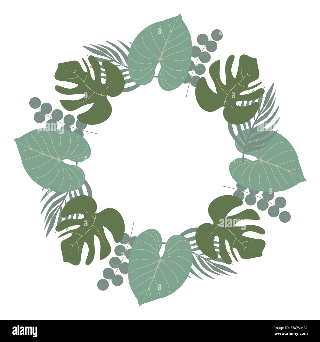 Tropical frame. Round tropical frame for invitation, card, cover ...
