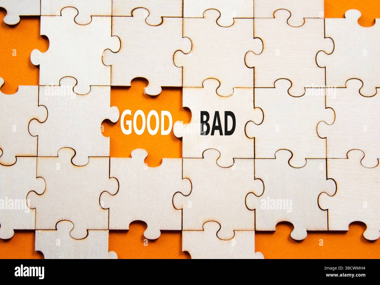 Good or Bad symbol. Concept word Good or Bad on wooden puzzle ...