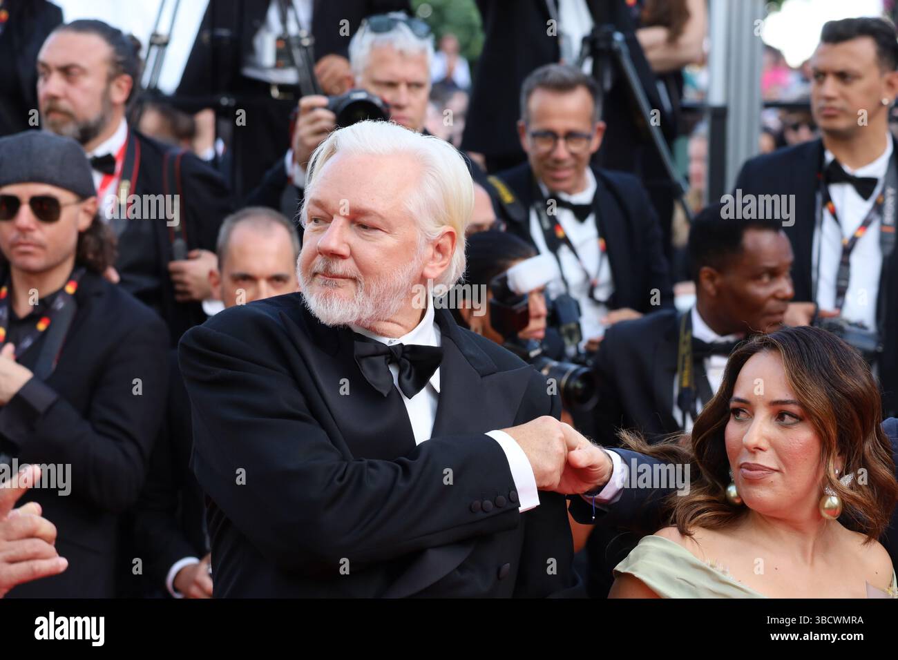 Cannes, France, 21st May, 2025. Julian Assange arriving on the red ...