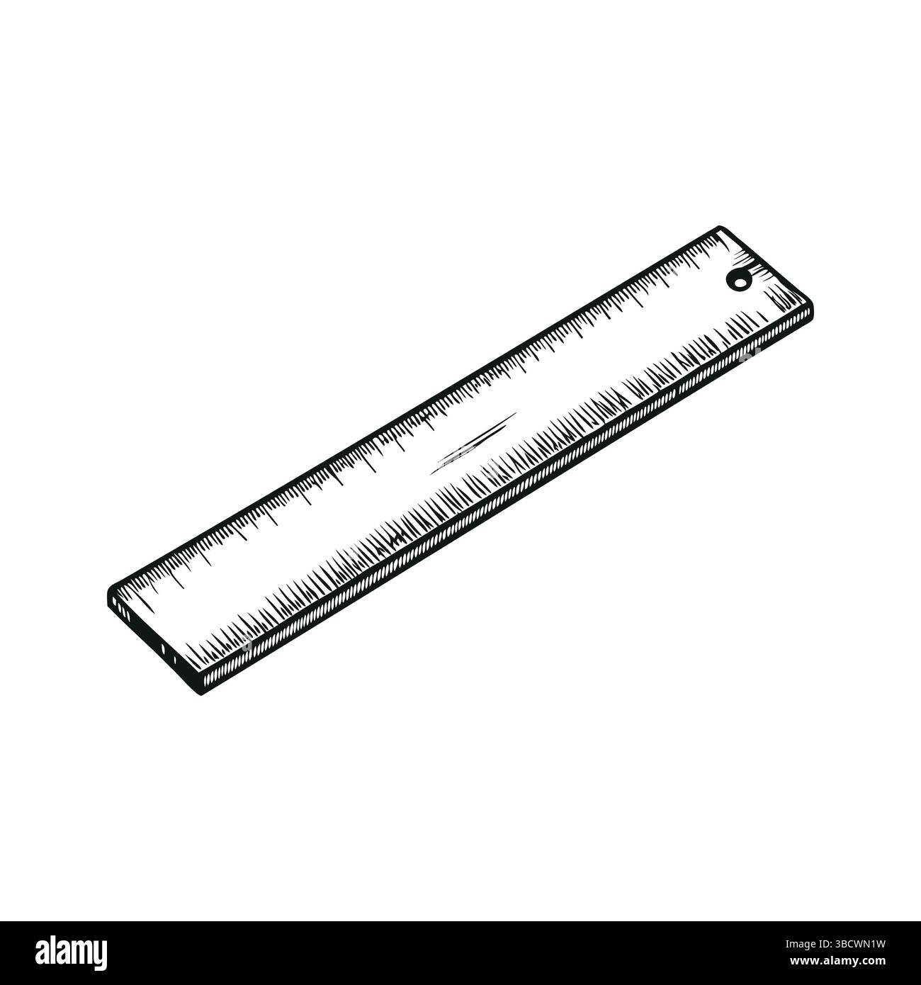 Ruler with measurement marks in vintage hand-drawn style Stock Vector ...
