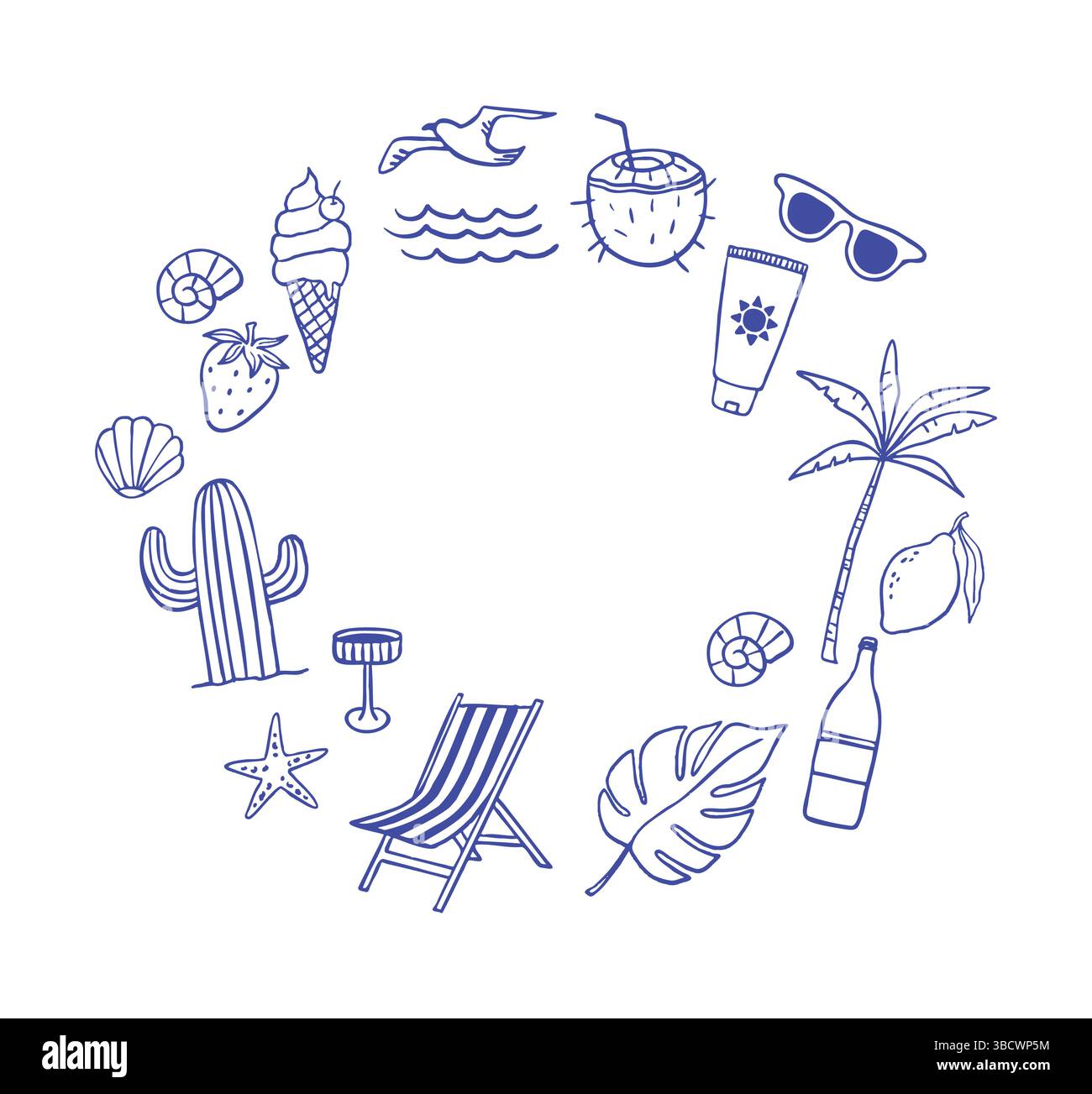 Hand draw summer posters collection. Crayon drawing style, Italian la ...