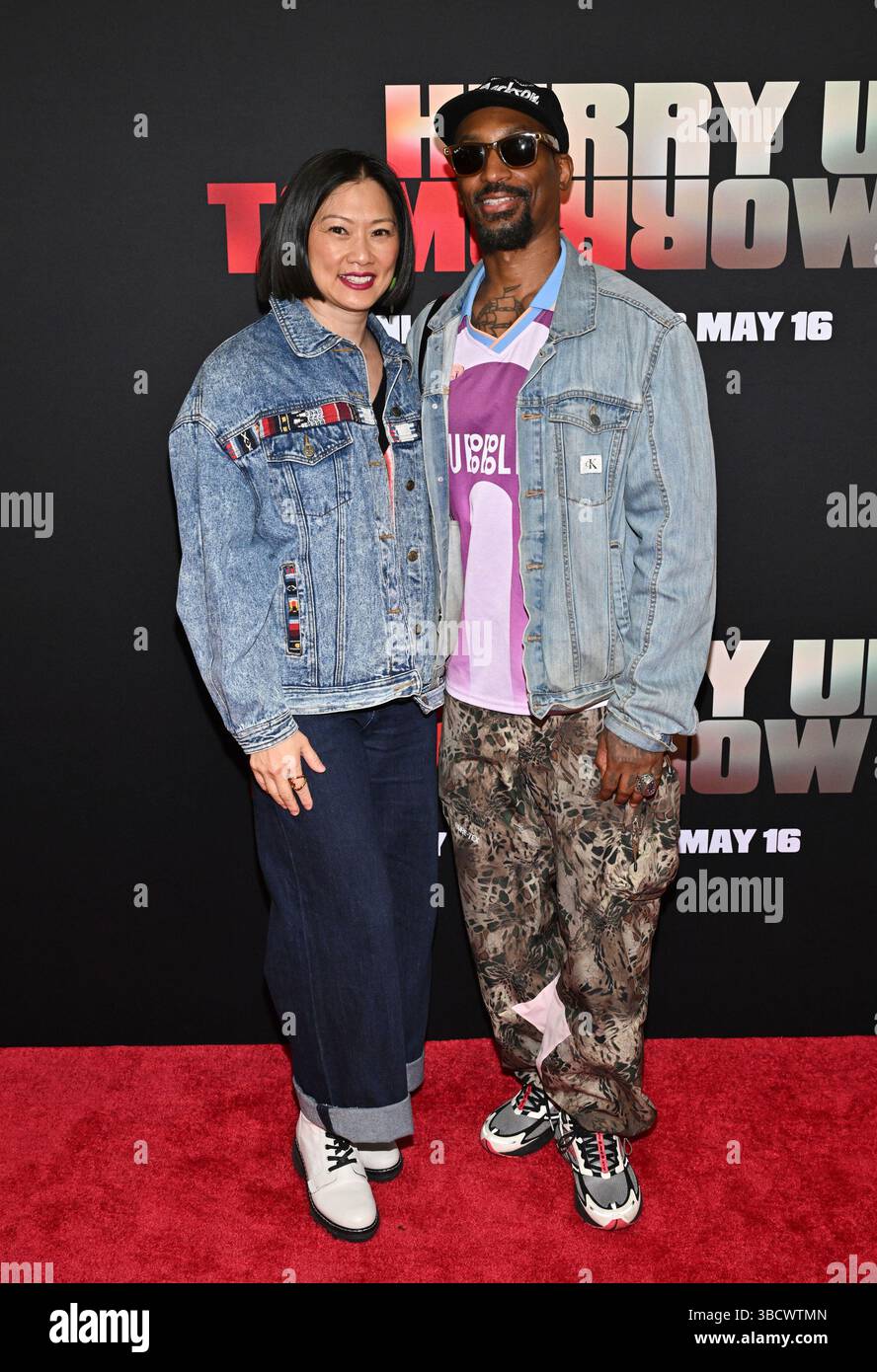 Mel D. Cole, right, and guest attend the premiere of "Hurry Up Tomorrow" at AMC Lincoln Square ...