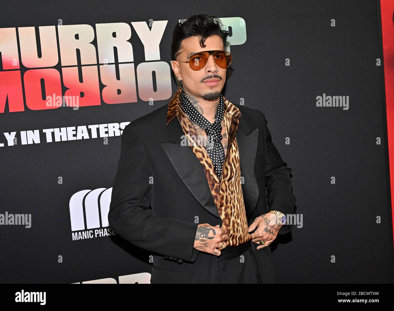 Rauw Alejandro attends the premiere of "Hurry Up Tomorrow" at AMC ...