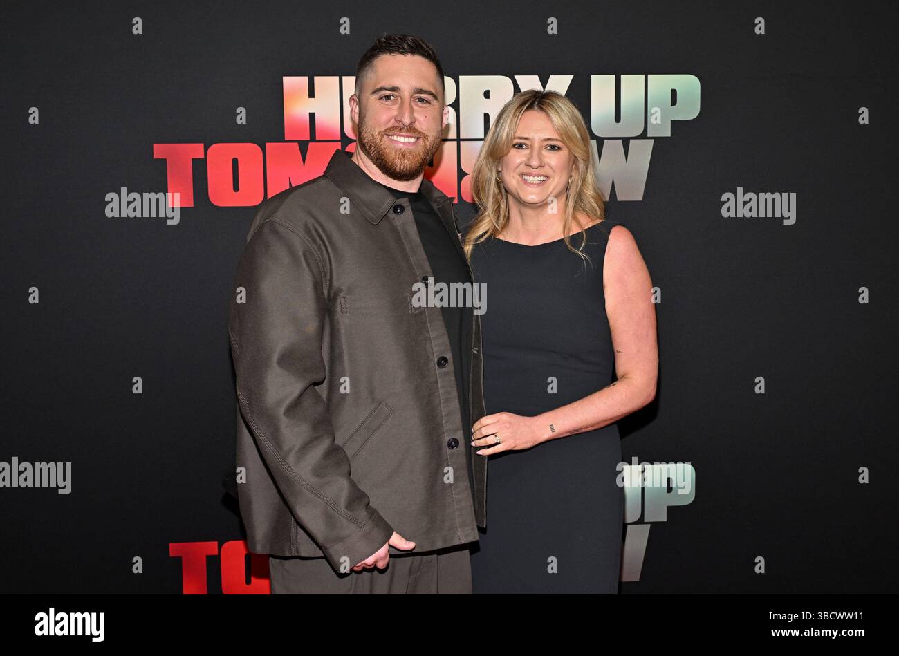 Trey Edward Shults, left, and guest attend the premiere of "Hurry Up ...