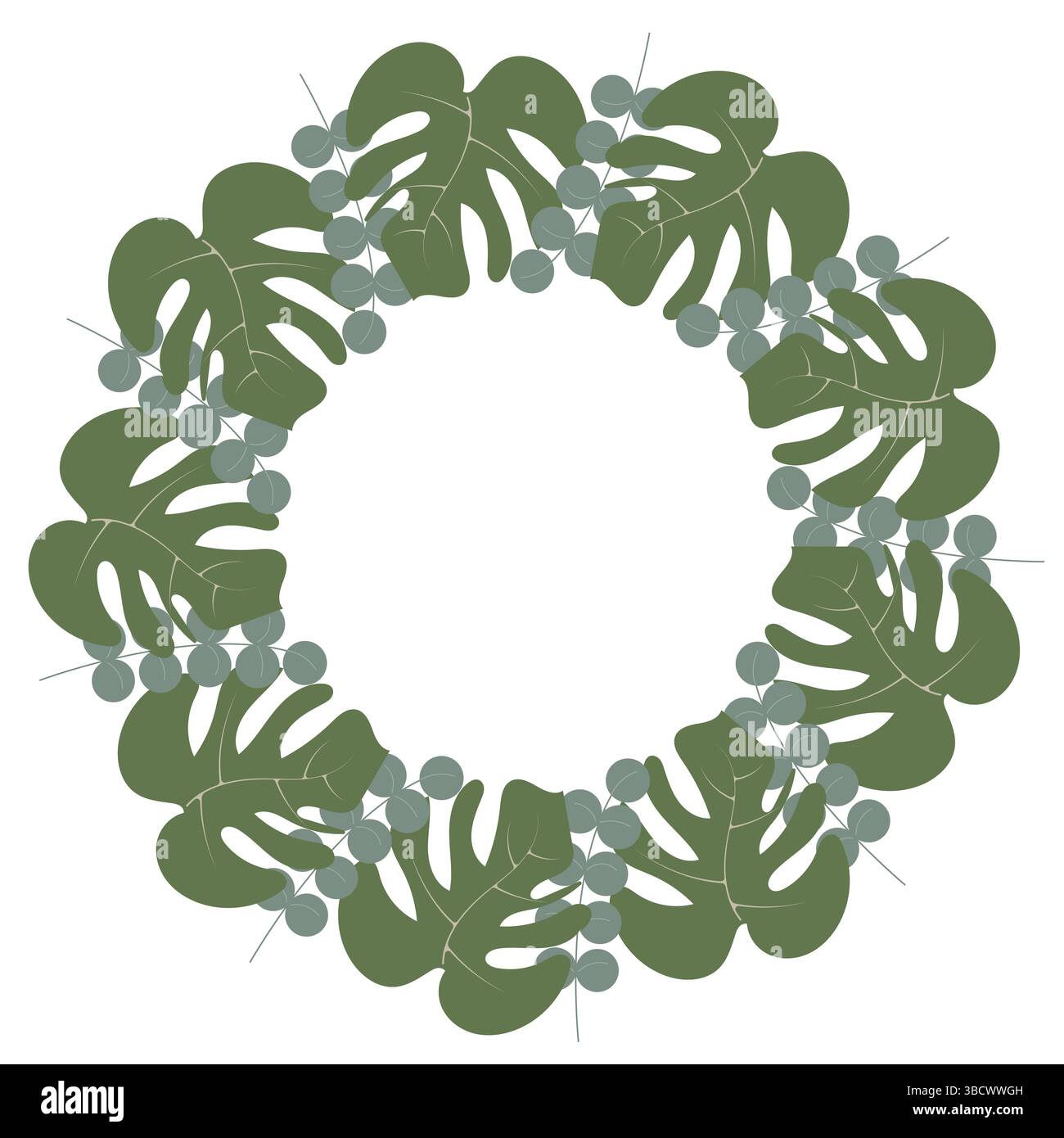 Round tropical border featuring lush jungle Stock Vector Image & Art ...
