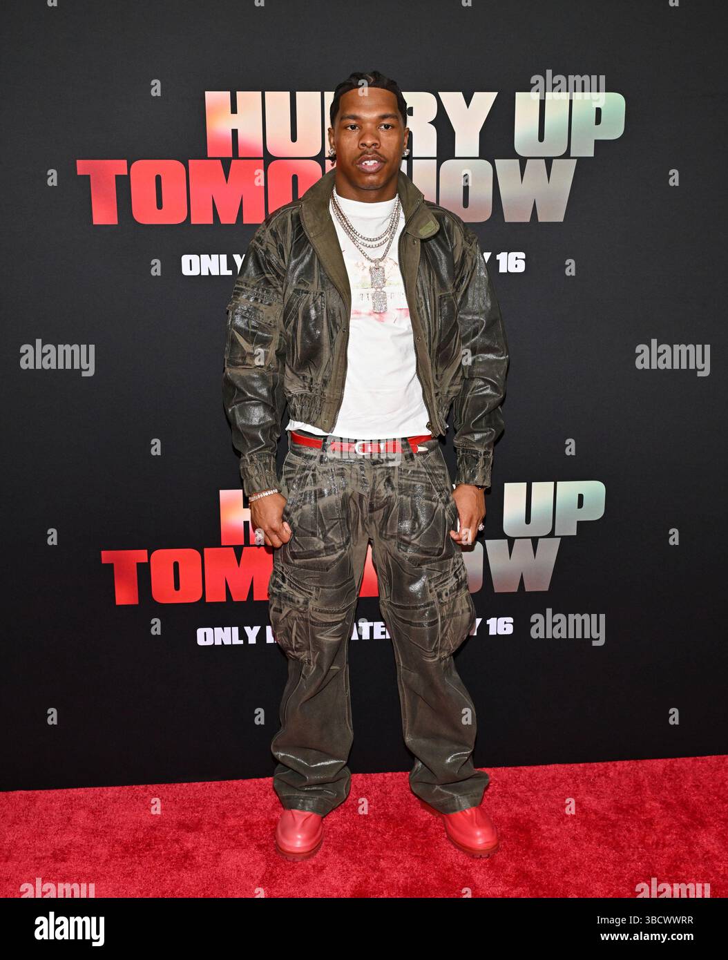Lil Baby attends the premiere of "Hurry Up Tomorrow" at AMC Lincoln ...
