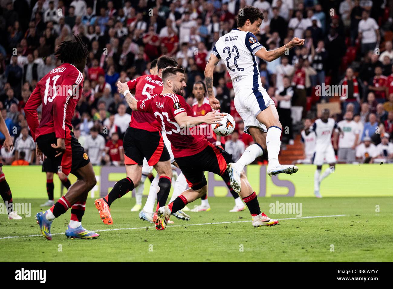 Bilbao, Spain. 21st May, 2025. Luke Shaw own goal during the UEFA ...