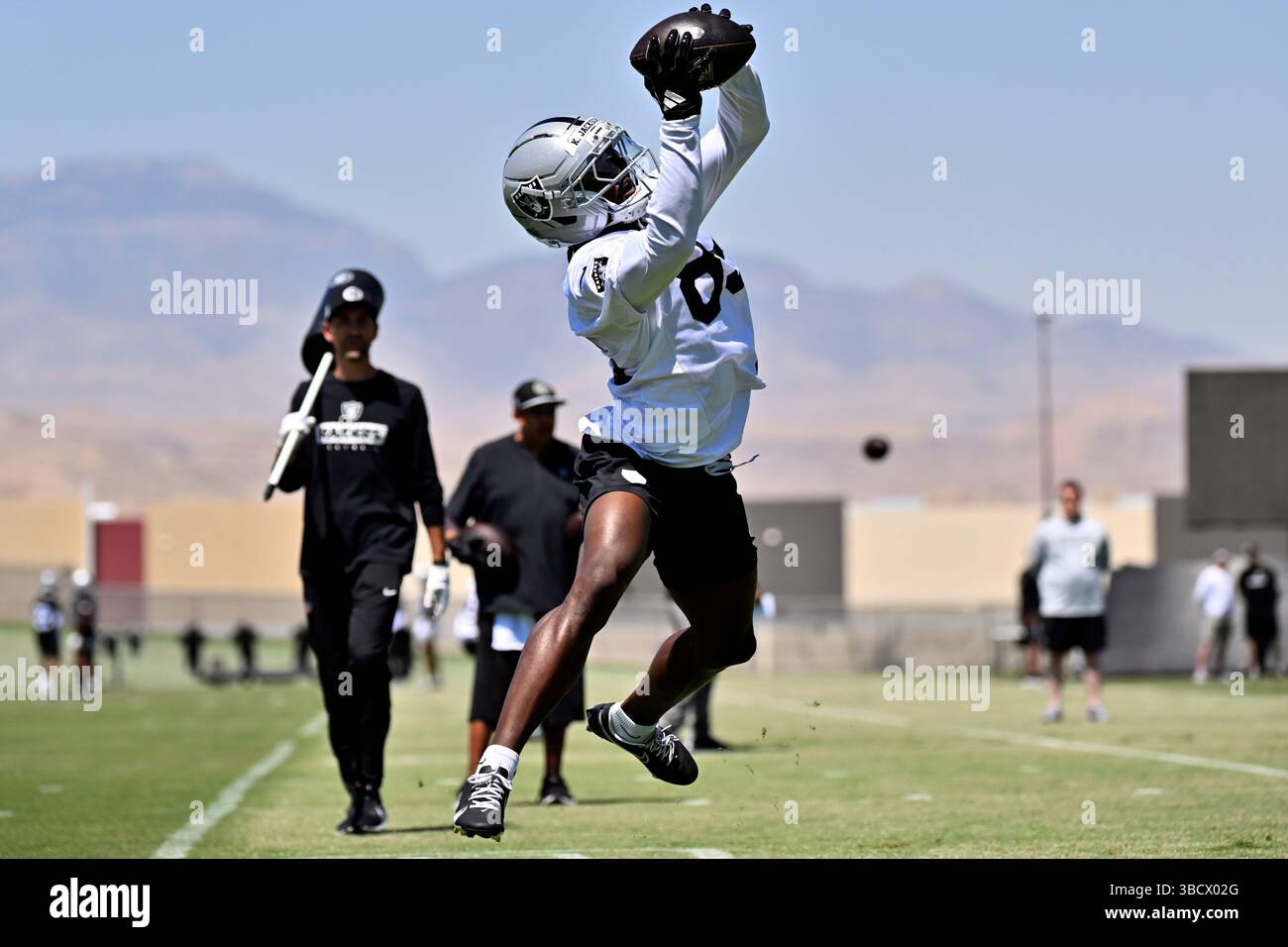 Las Vegas Raiders wide receiver Ketron Jackson Jr. makes a catch during ...