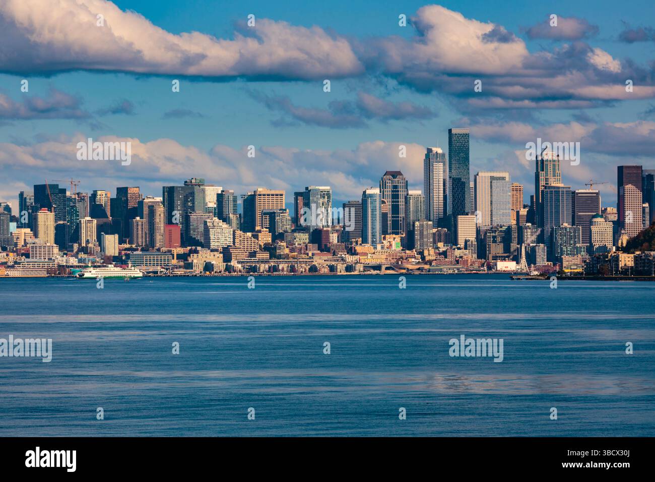 Seattle skyline from Puget Sound, Washington State, USA Stock Photo - Alamy