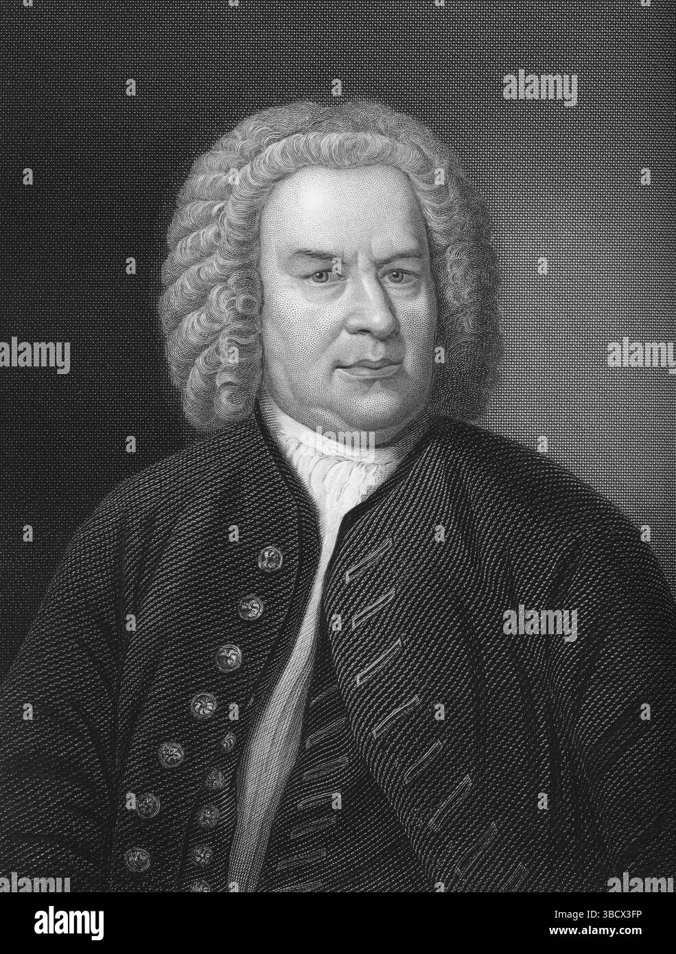 Steel engraving, ca. 1860, Johann Sebastian Bach, 1685, 1750, German ...