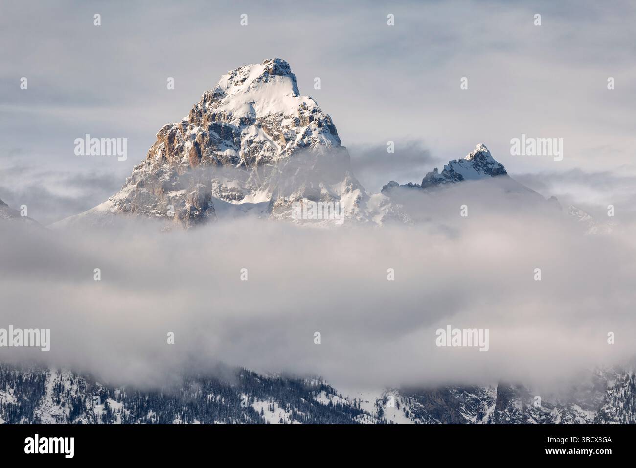 USA, Wyoming, Grand Teton National Park, Jackson. Grand Teton and Mount ...
