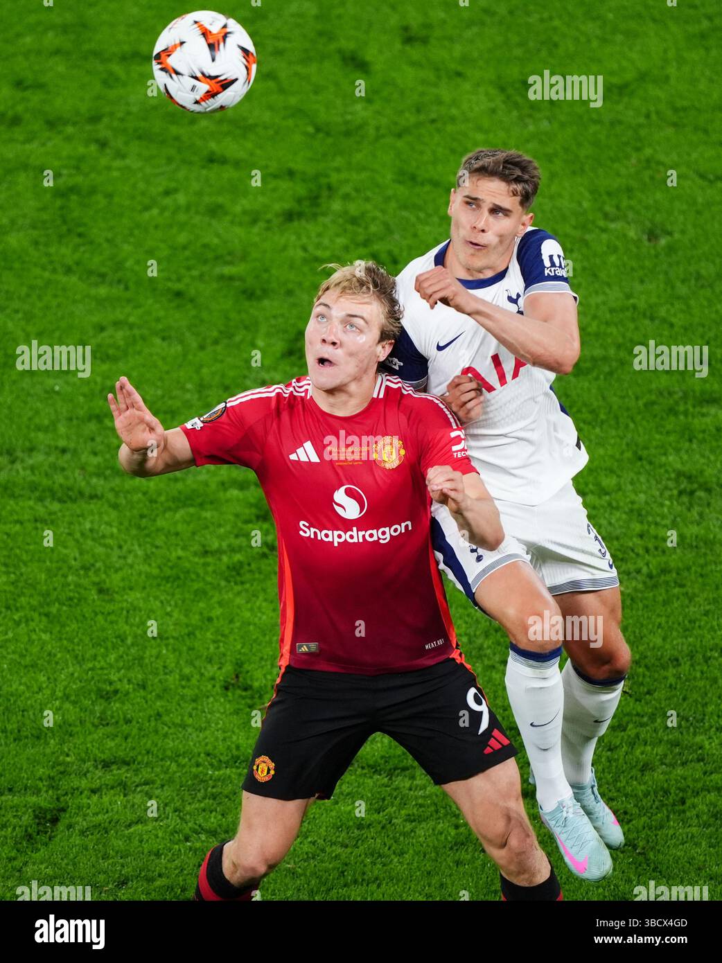 Tottenham Hotspur's Micky van de Ven and Manchester United's Bruno ...
