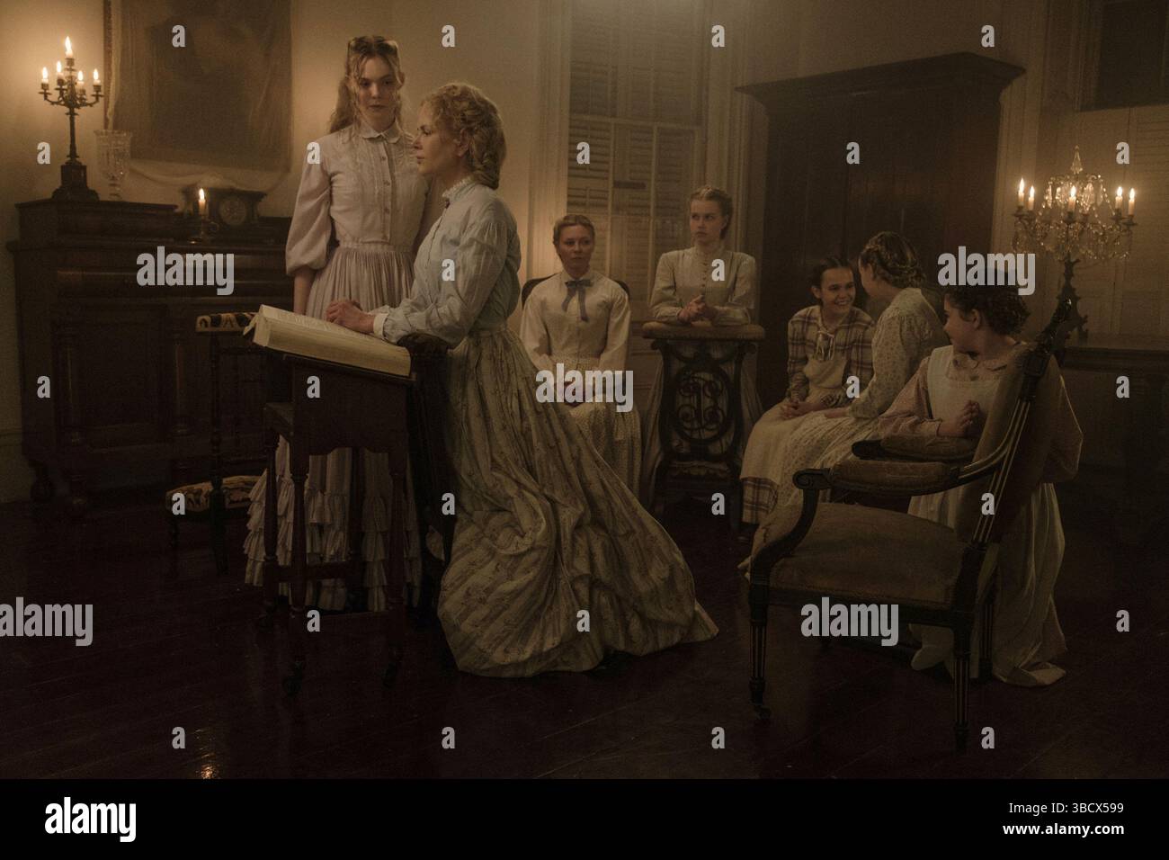 (l to r.) Elle Fanning as Alicia, Nicole Kidman as Miss Martha, Kirsten ...