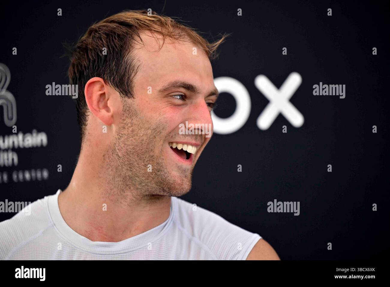 Las Vegas Raiders tight end Brock Bowers speaks with the media after ...