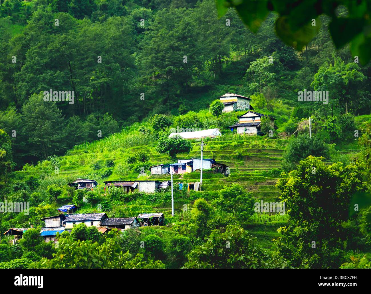 Remote village and city of Pokhara valley in Nepal Stock Photo - Alamy