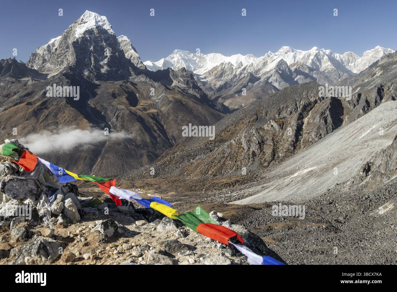 The eight-thousander Cho Oyu, Tenzing Peak and Hillary Peak honouring ...
