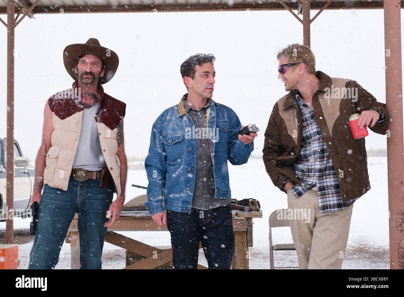 (L to R) Clint Obenchain as Crawl, B.J. Novak as Ben Manalowitz and ...