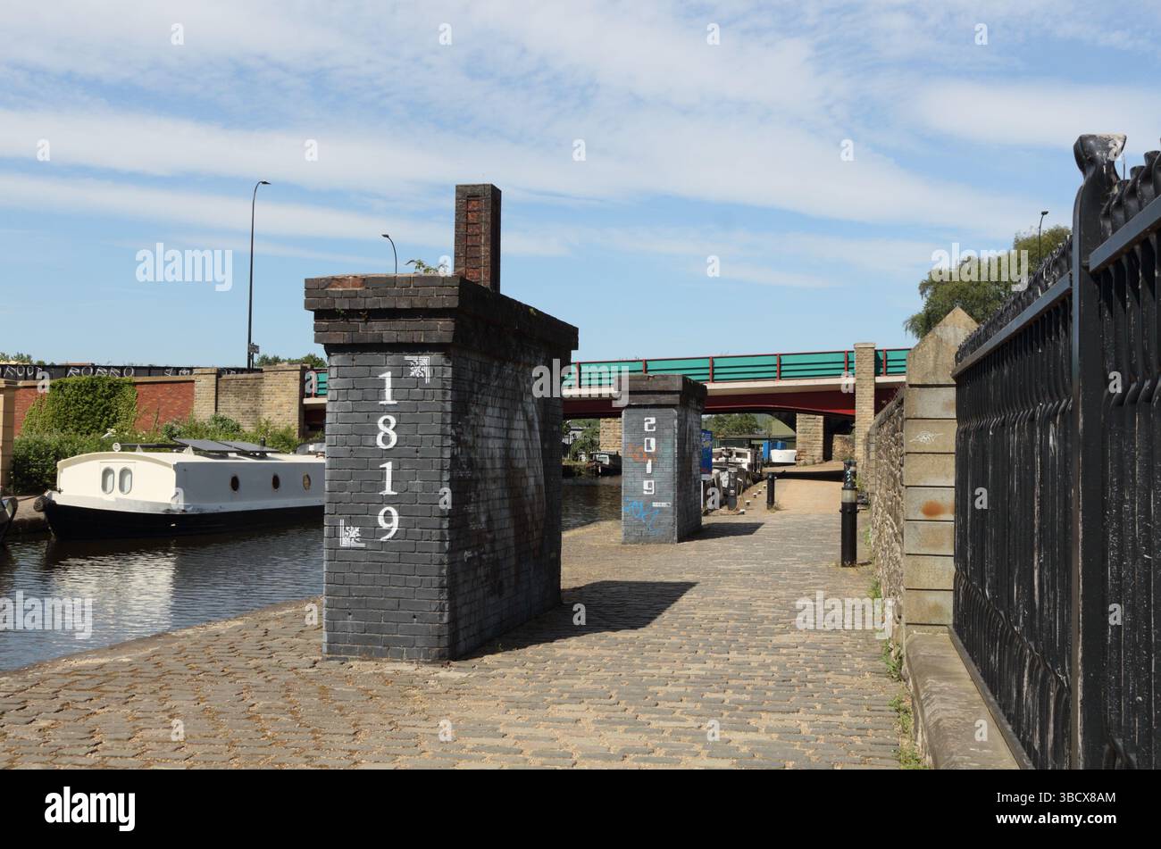 Narrowboats moored at Victoria Quay, Sheffield canal basin England UK ...