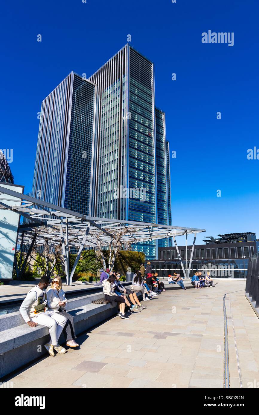 People sitting on the rooftop of The Garden at 120 at the Fen Court ...