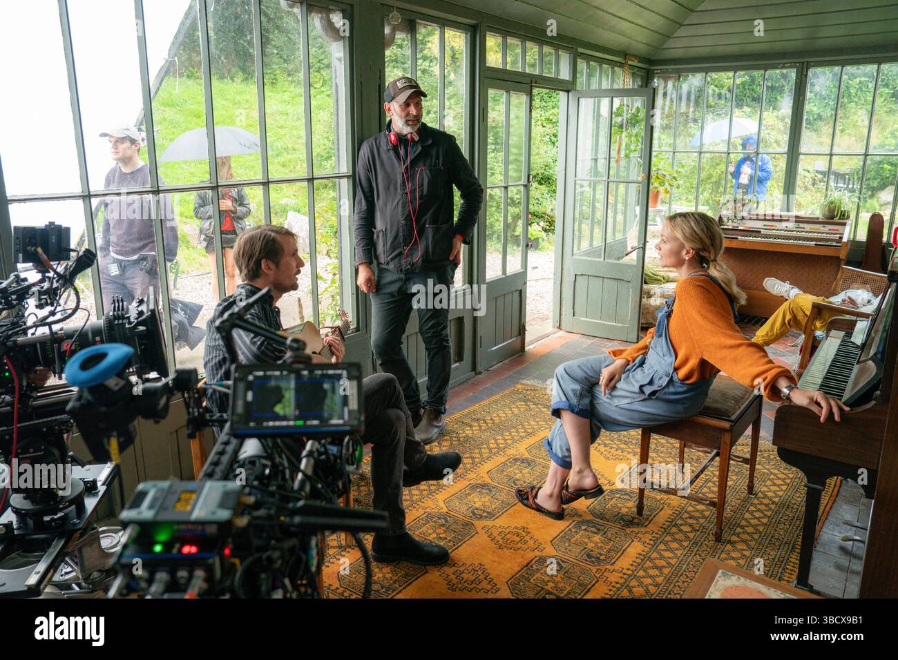 (L to R) Co-writer/actor Tom Basden, director James Griffiths and actor ...