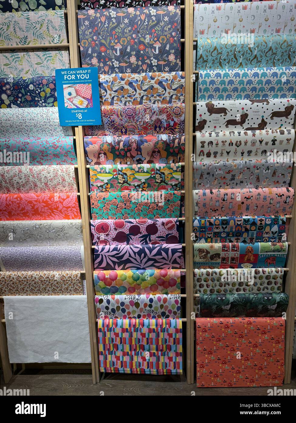 Wrapping papers display at a paper store in New York City Stock Photo ...