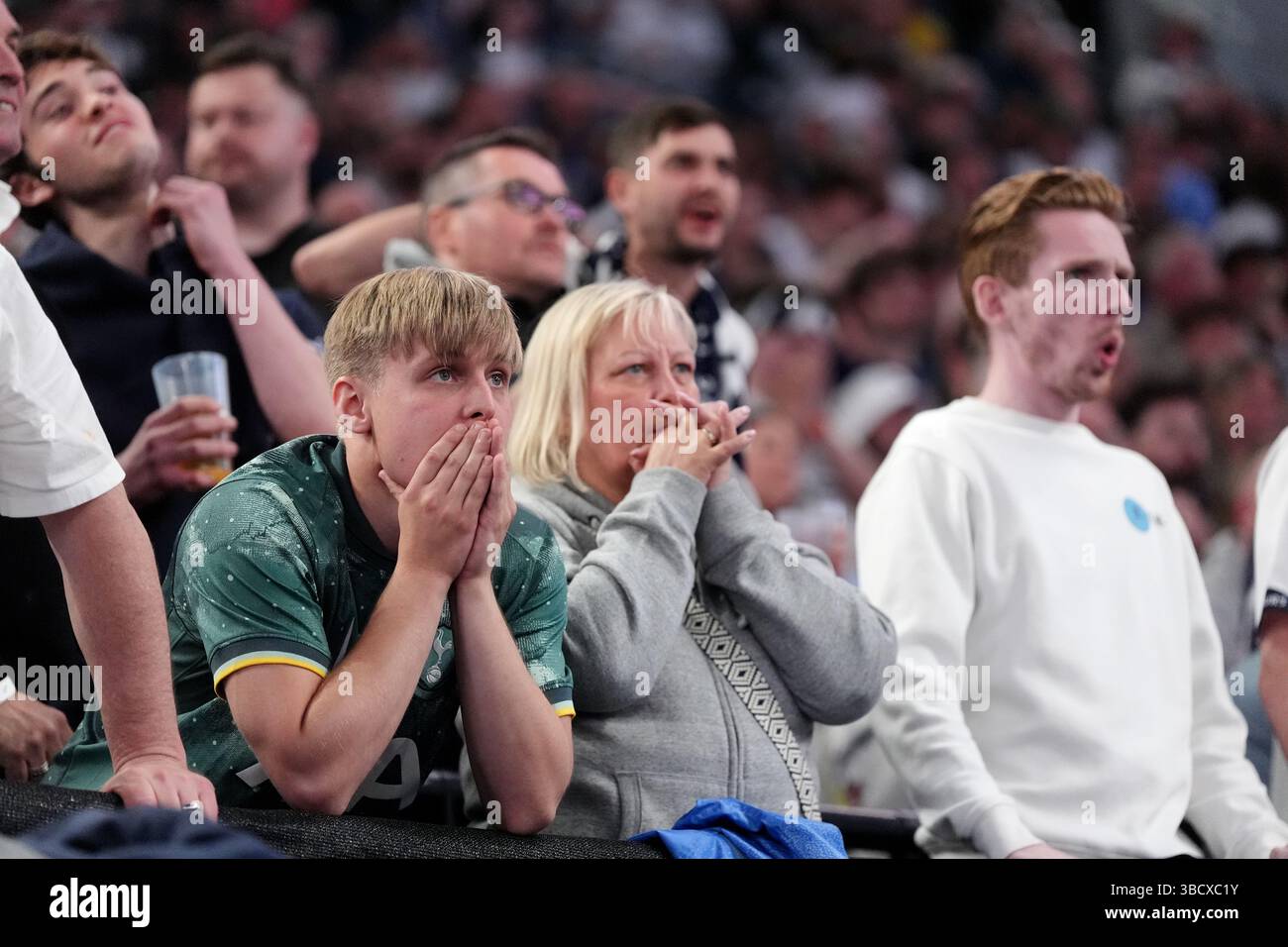 Tottenham Hotspur fans during a screening of the UEFA Europa League ...