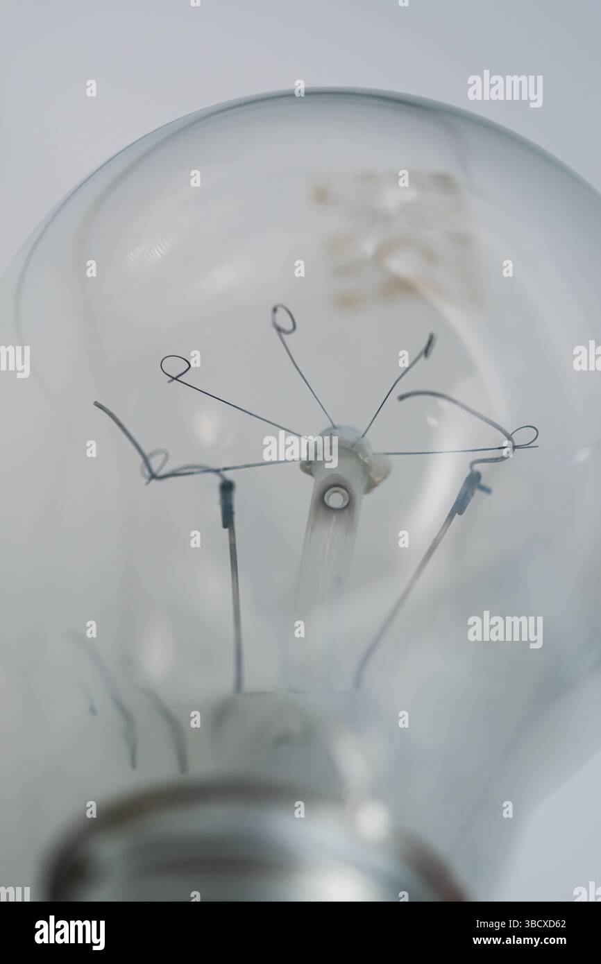 light bulb with broken tungsten wolfram filament Stock Photo - Alamy
