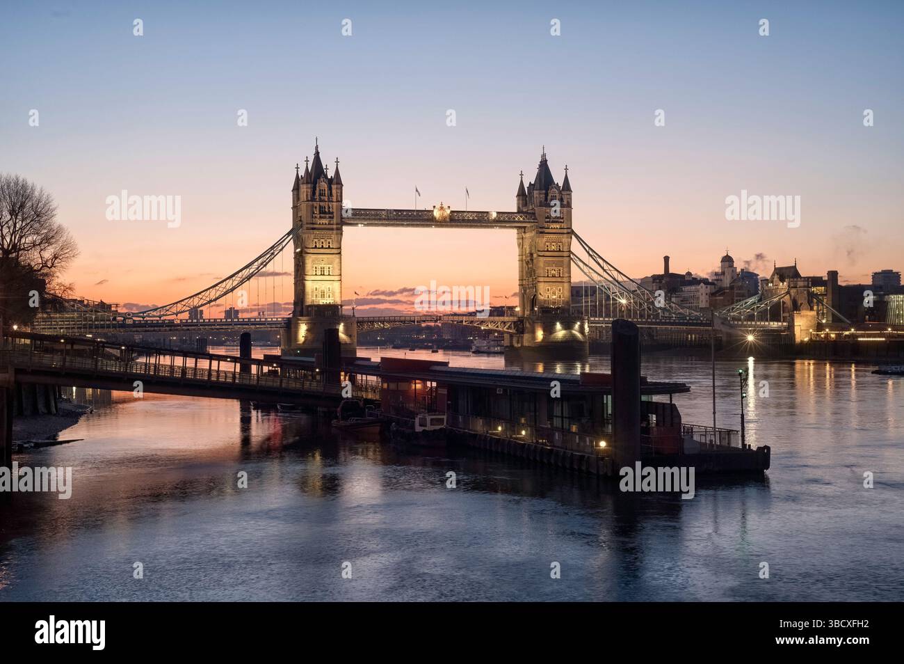 LONDON, UK - JANUARY 03, 2010: View along the river Thames showing ...