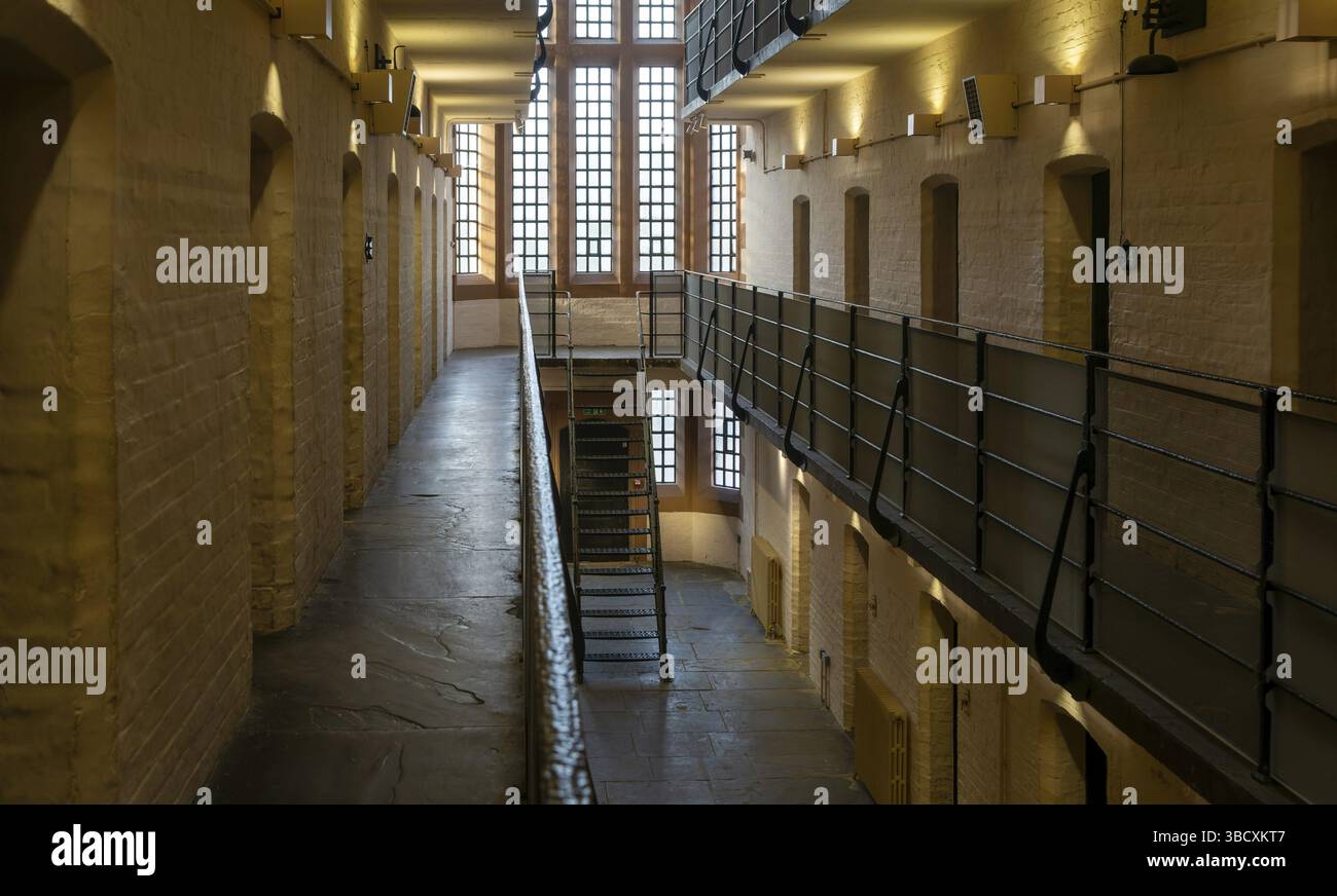 Interior of Victorian jail museum, Lincoln Castle, city of Lincoln ...