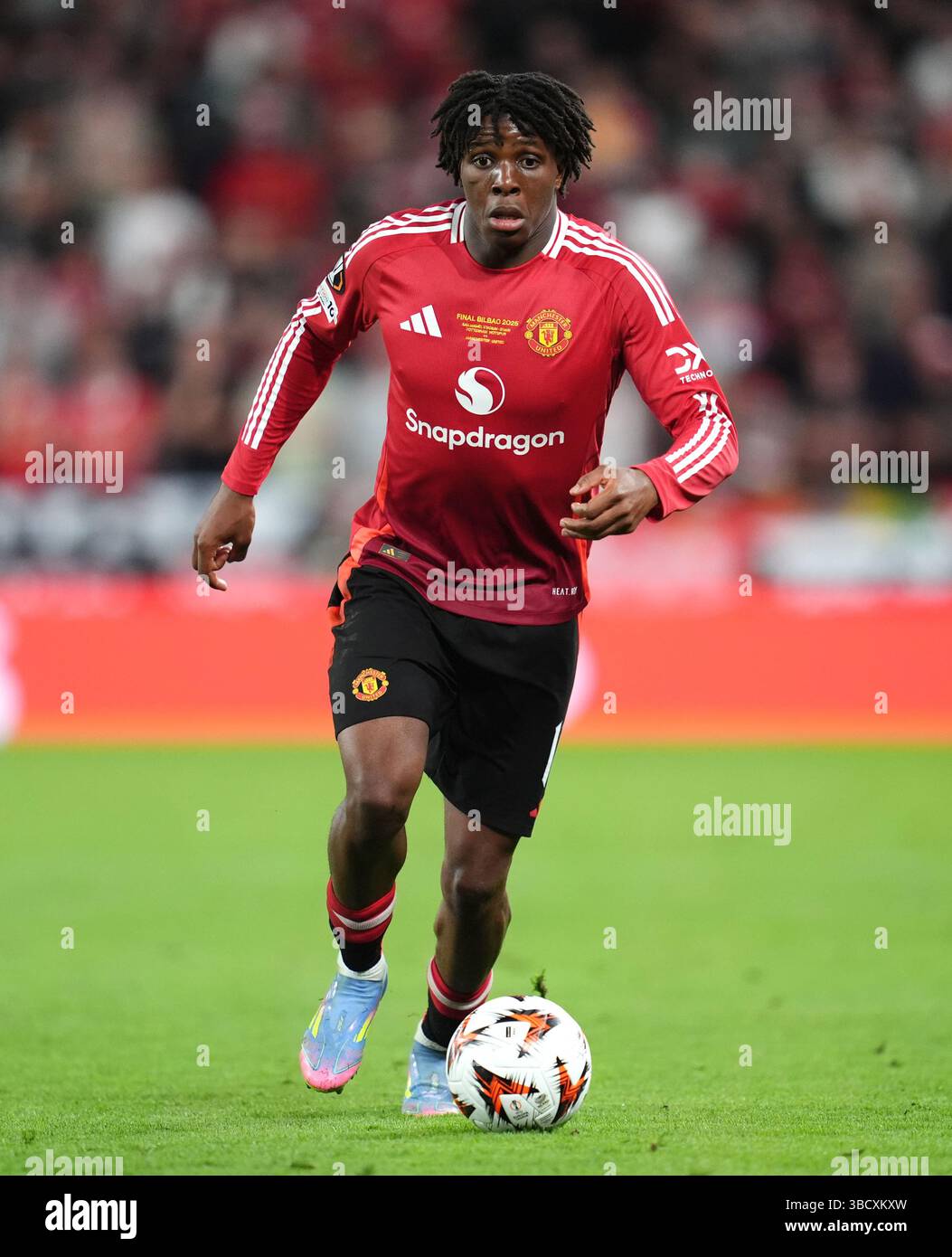 Manchester United's Patrick Dorgu during the UEFA Europa League final ...