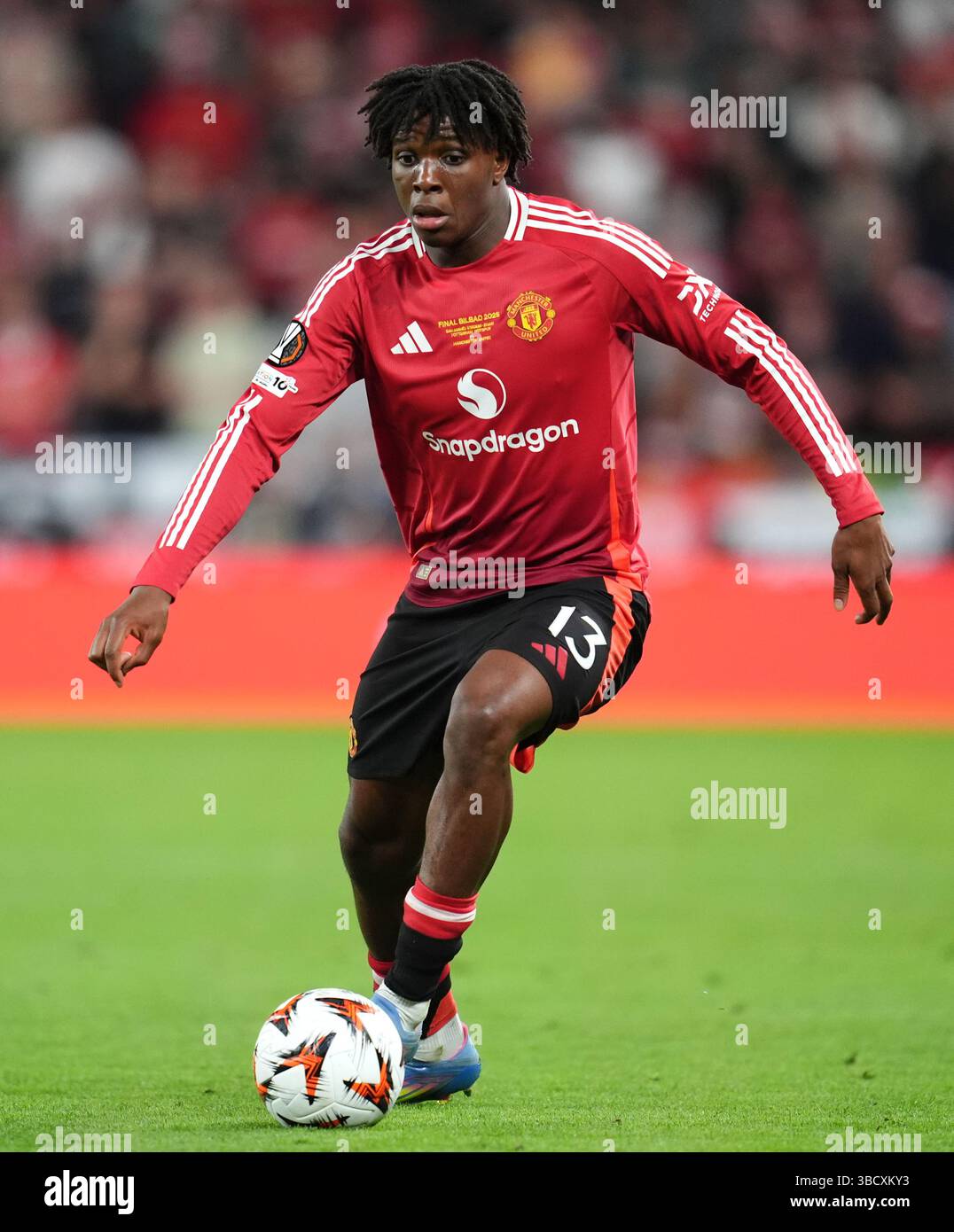 Manchester United's Patrick Dorgu during the UEFA Europa League final ...
