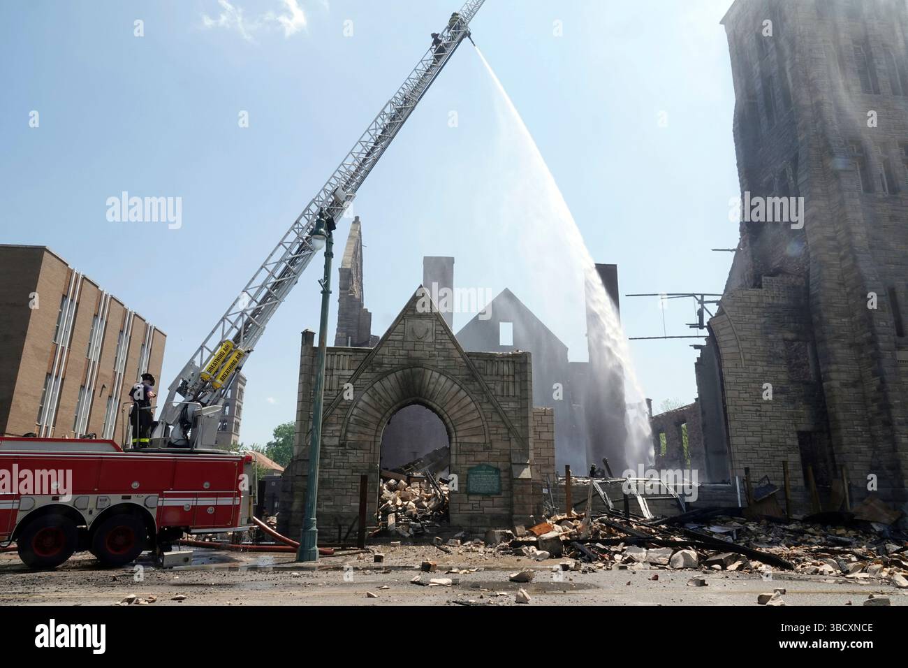 FILE - Firefighters douse the historic Clayborn Temple, a landmark from ...