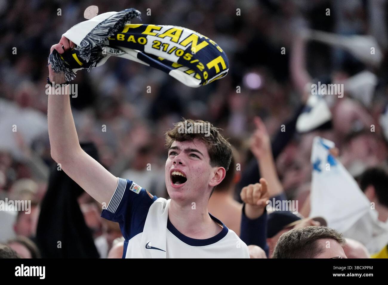 Tottenham Hotspur fan celebrates after winning the UEFA Europa League ...