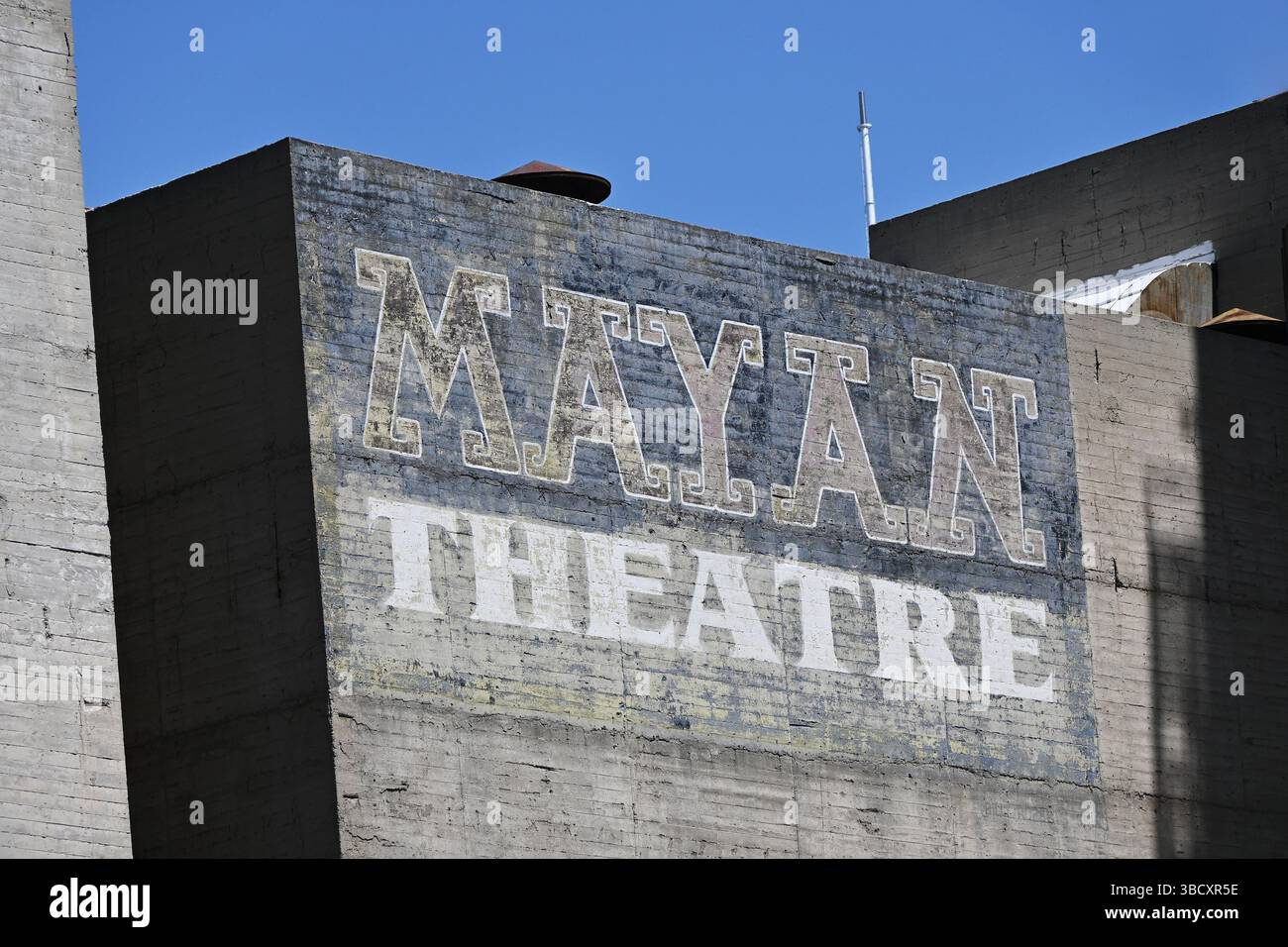 LOS ANGELES, CALIFORNIA - 19 MAY 2025: The Mayan Theater sign on the ...
