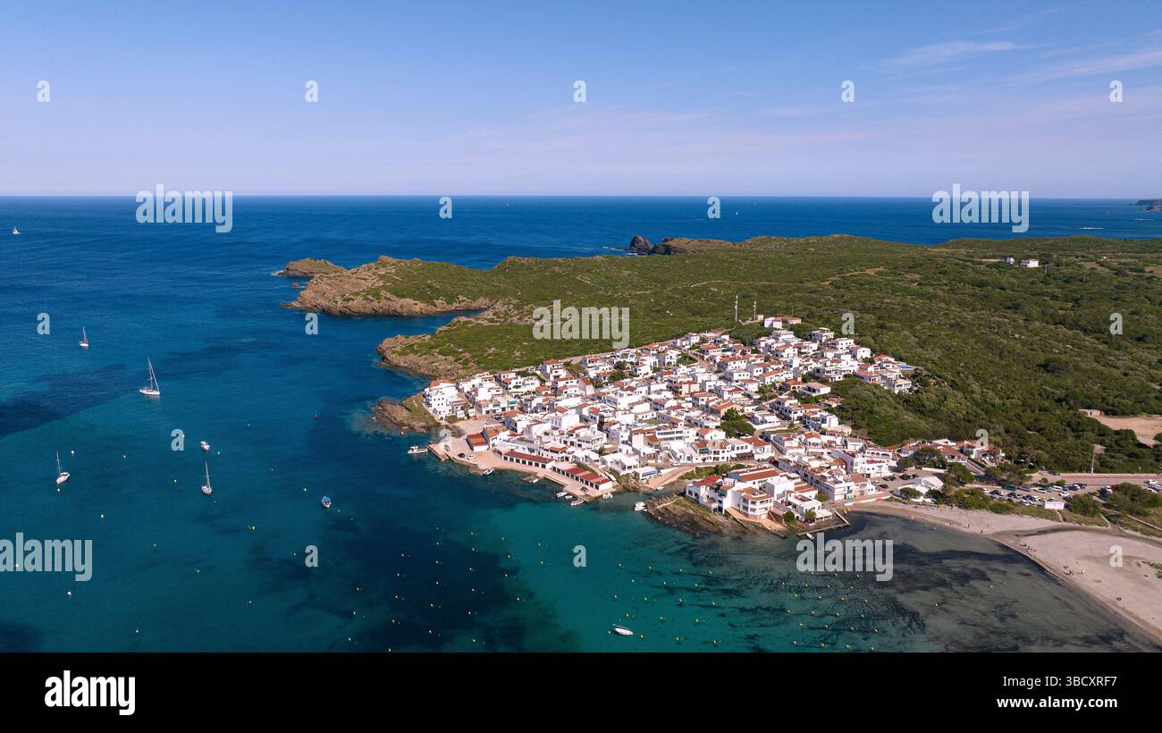 Aerial view of Es Grau, Menorca, Spain Stock Photo - Alamy