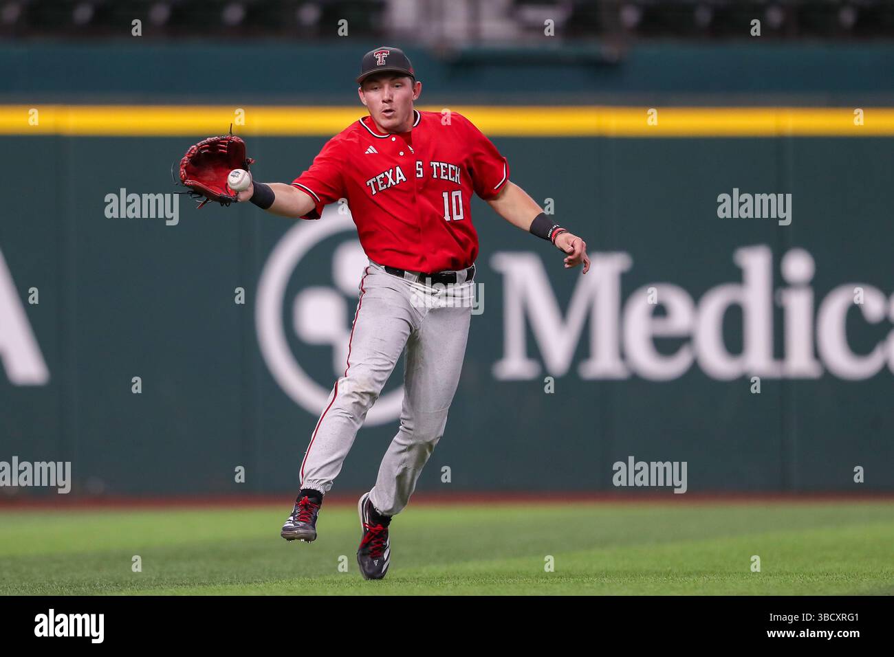 Arlington, Texas, USA. 21st May, 2025. Texas Tech left fielder LOGAN ...