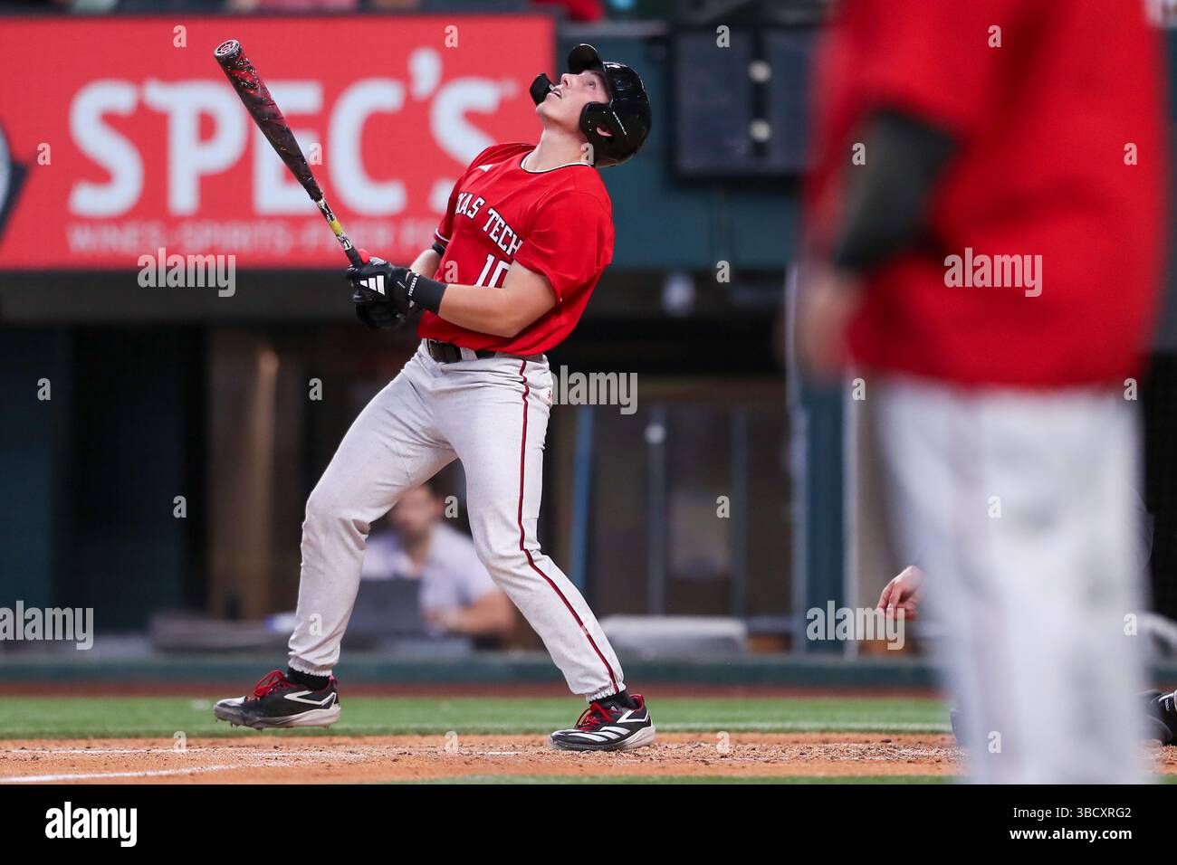 Arlington, Texas, USA. 21st May, 2025. Texas Tech's LOGAN HUGHES (10 ...