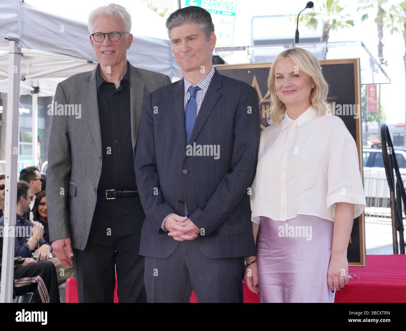 Los Angeles, USA. 21st May, 2025. (L-R) Ted Danson, Michael Schur and Amy Poehler at the Michael ...
