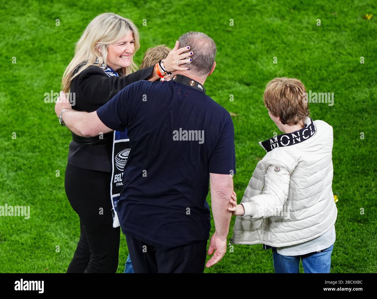 Tottenham Hotspur manager Ange Postecoglou with his wife and children ...