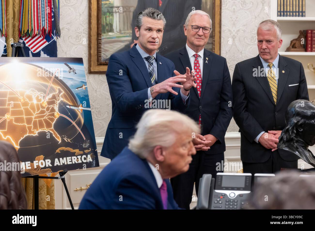 President Donald Trump announces the Golden Dome missile defense system ...